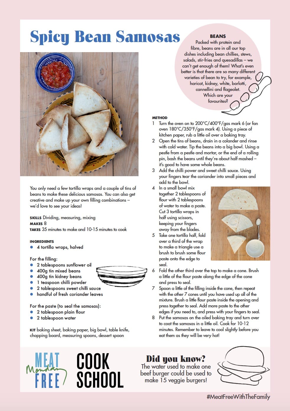 Spicy Bean Samosas - Meat Free Monday